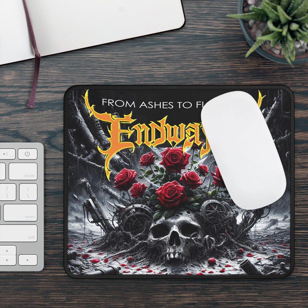 Skull With Red Roses Gaming Mouse Pad | Metal Band Artwork - Etsy