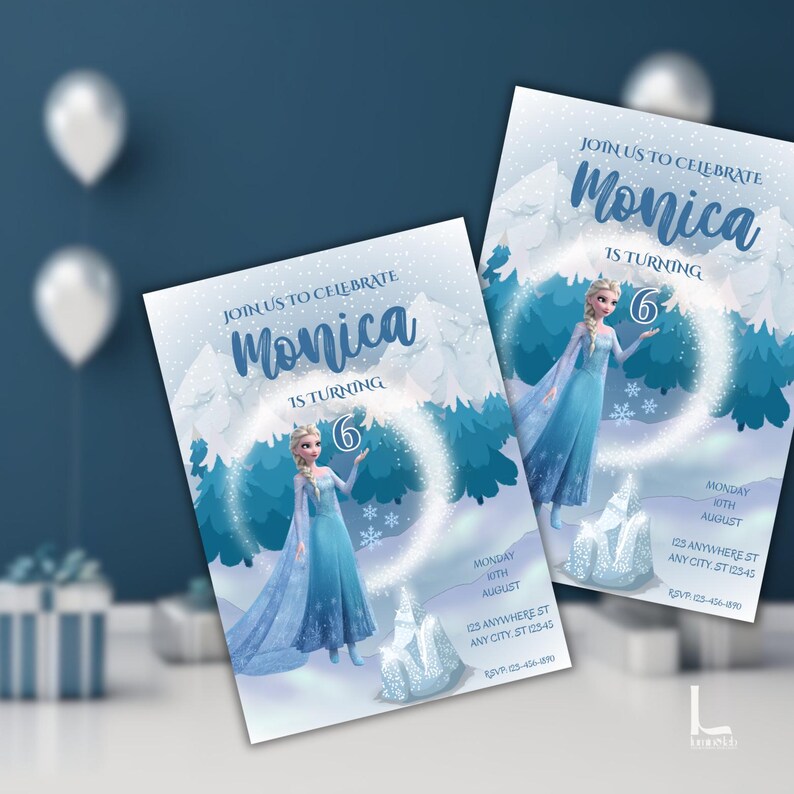 Editable Frozen 6th Birthday Invitation Template, Printable Frozen Elsa ...