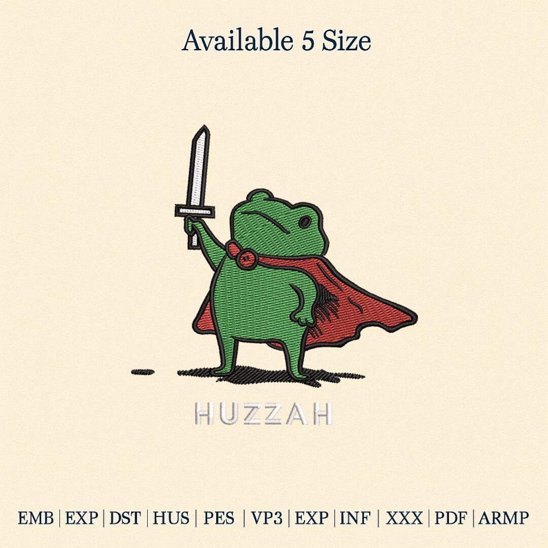Knight Frog Embroidery Design | Funny Warrior Frog Machine File | PES ...