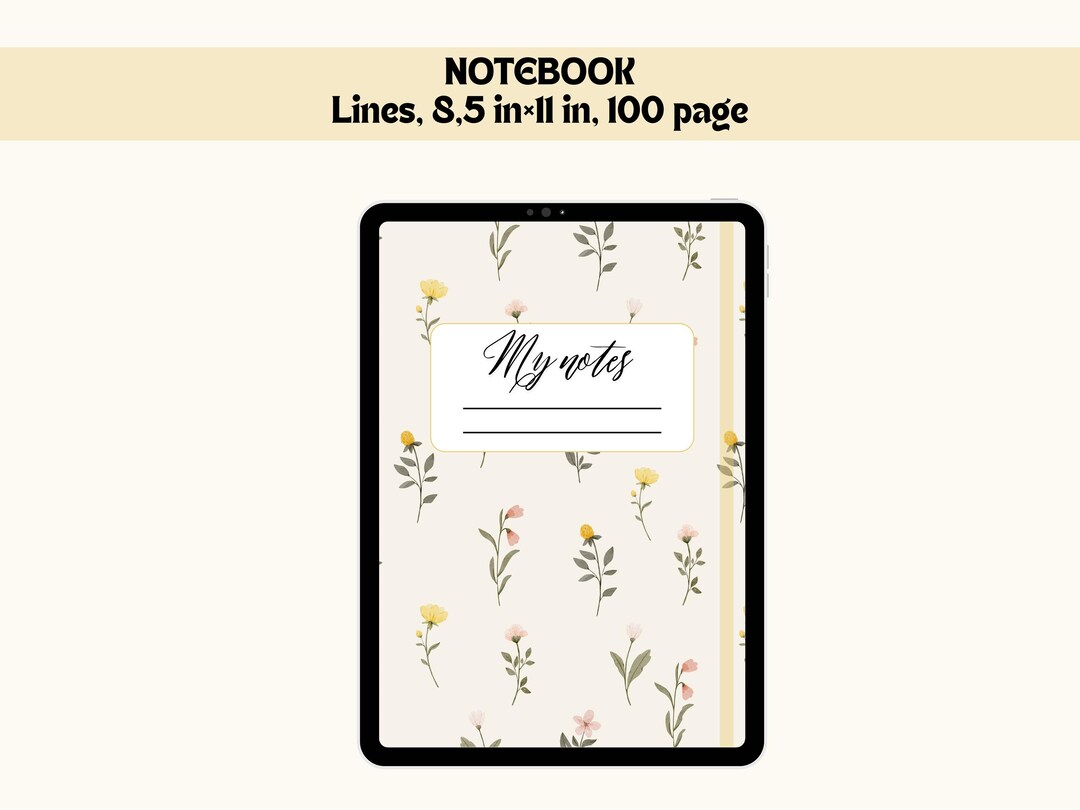 Digital Notebook, Lines, 100 Page - Etsy