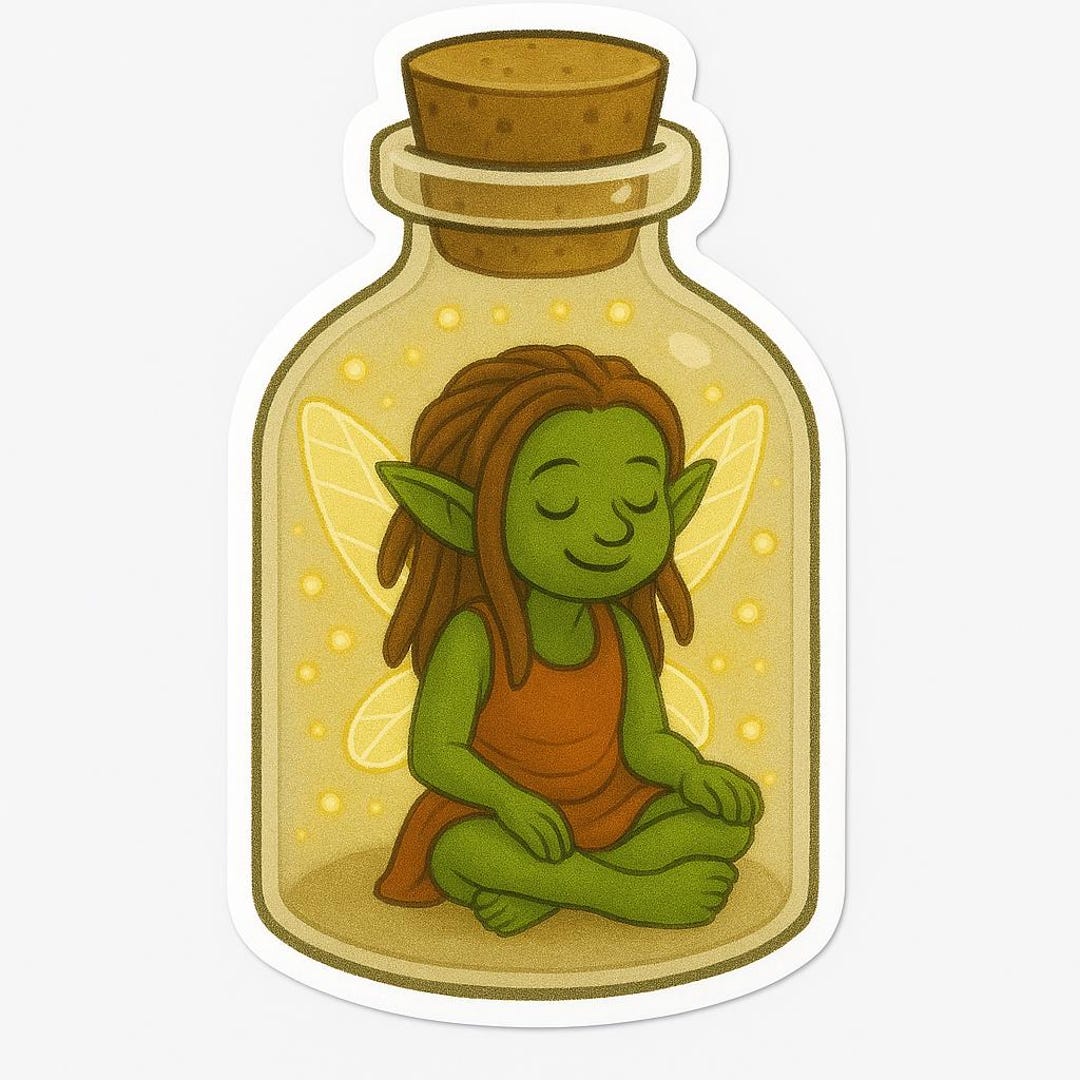 Luma Fairy Stickers in Bottle – Meditating Fairy – Vinyl Stickers With ...