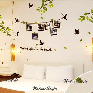 Branch With Flying Birds and Picture Frames vinyl Wall Decal,sticker ...