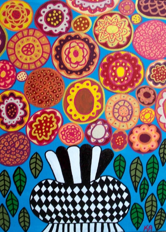 Kerri Ambrosino Art NEEDLEPOINT Mexican Folk Art Festive | Etsy