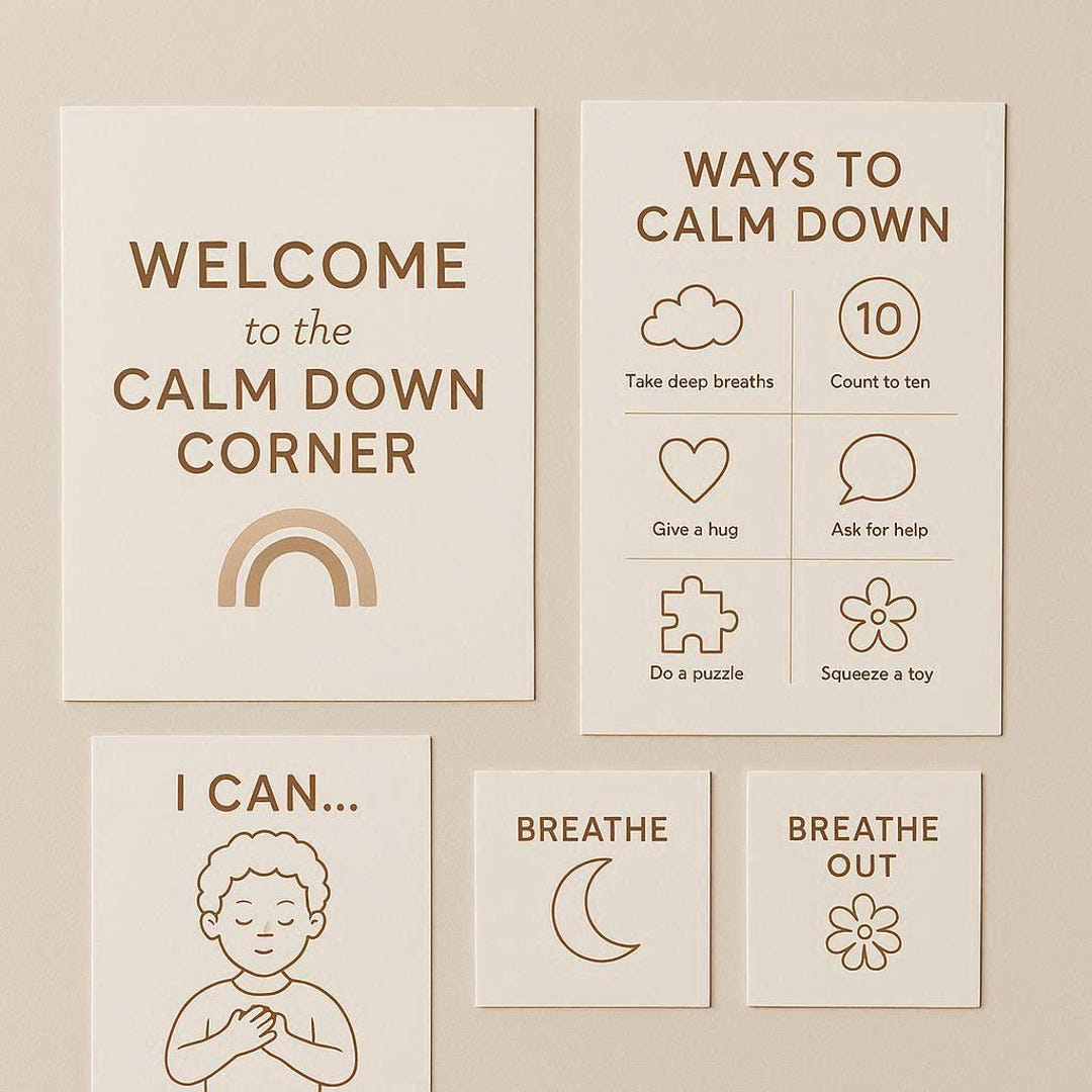 Calm Down Corner Kit for Kids 2–6 | Gentle Parenting Printable ...