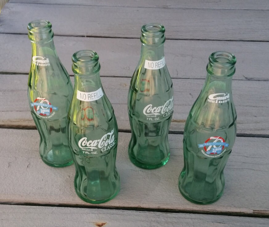 Vintage 1990 Coca-cola Bottle 7 Oz. Genuardi Supermarkets 70th ...