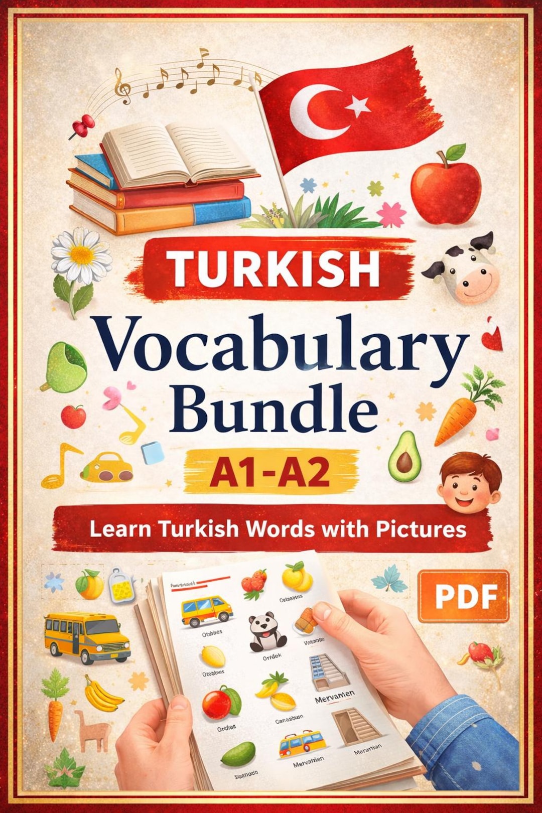 Learn Turkish Vocabulary PDF | A1–A2 Turkish Words, Daily Life Topics ...