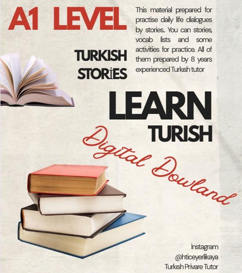 Learn Turkish by Stories | A1 Beginner Level, Daily Life (printable PDF ...