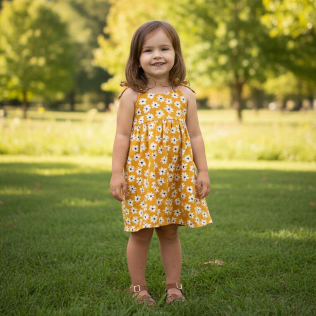 Girls Gathered Sundress PDF Sewing Pattern, Beginner Sleeveless Kids ...