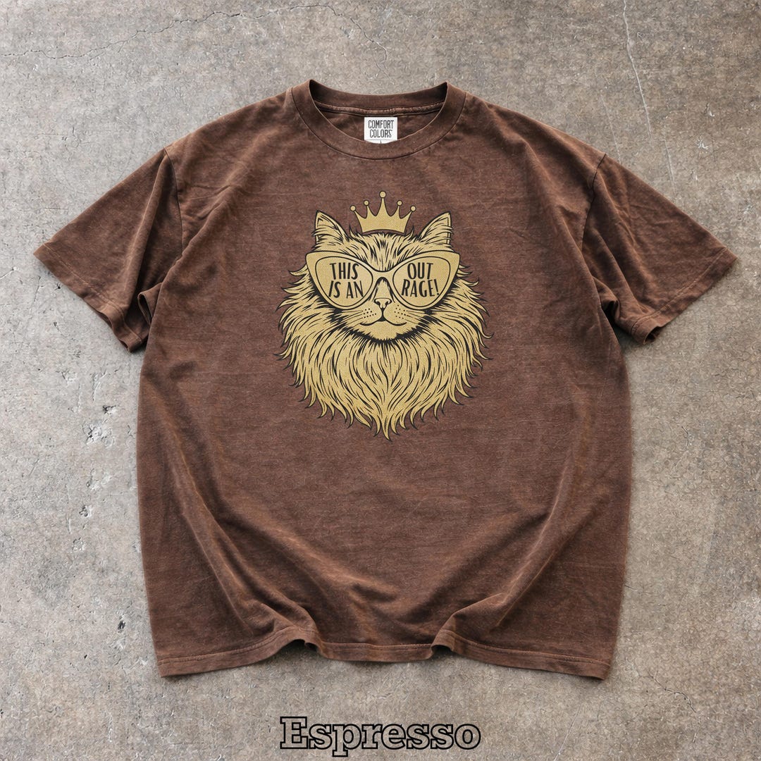Princess Cat T-shirt: This is an Outrage! Donut Shirt, Mongo Gold ...