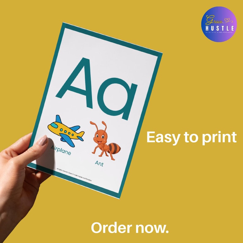 Alphabet Flash Cards, A-Z Learning Cards, Educational Flashcards for ...