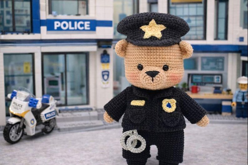 Police Bear Amigurumi Crochet Pattern | Cute Cop Teddy Doll PDF ...