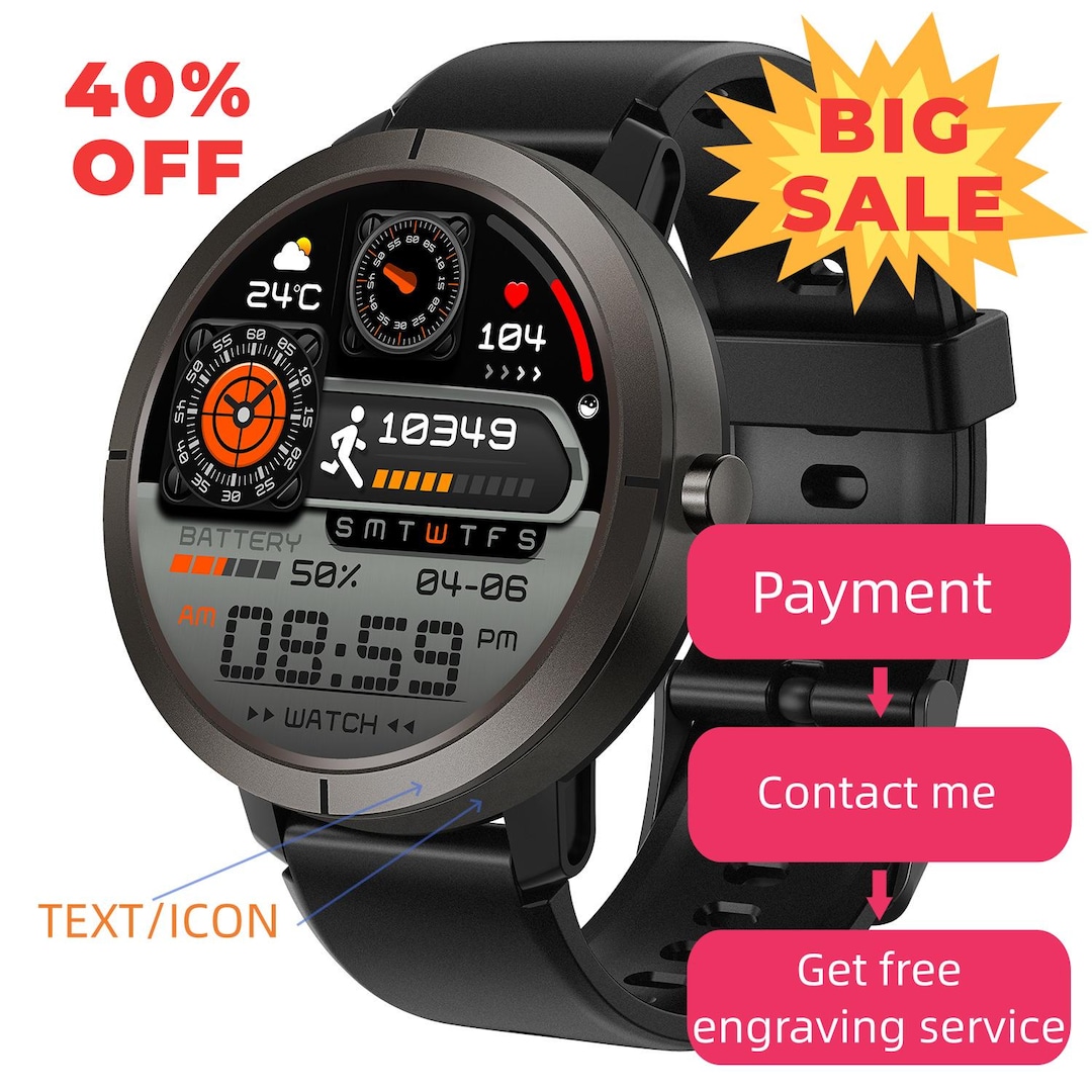 Smartwatch With Custom Engraving: Fitness GPS Watch | 5ATM Waterproof ...
