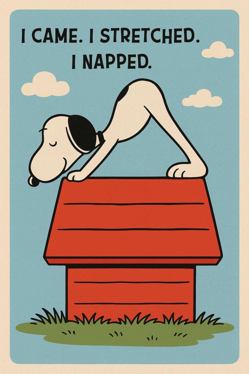 Snoopy Yoga - Digital Dog Art Design - Etsy