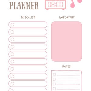 Pink Daily Planner Bundle, 10 Pages Printable Planner, Instant Download ...