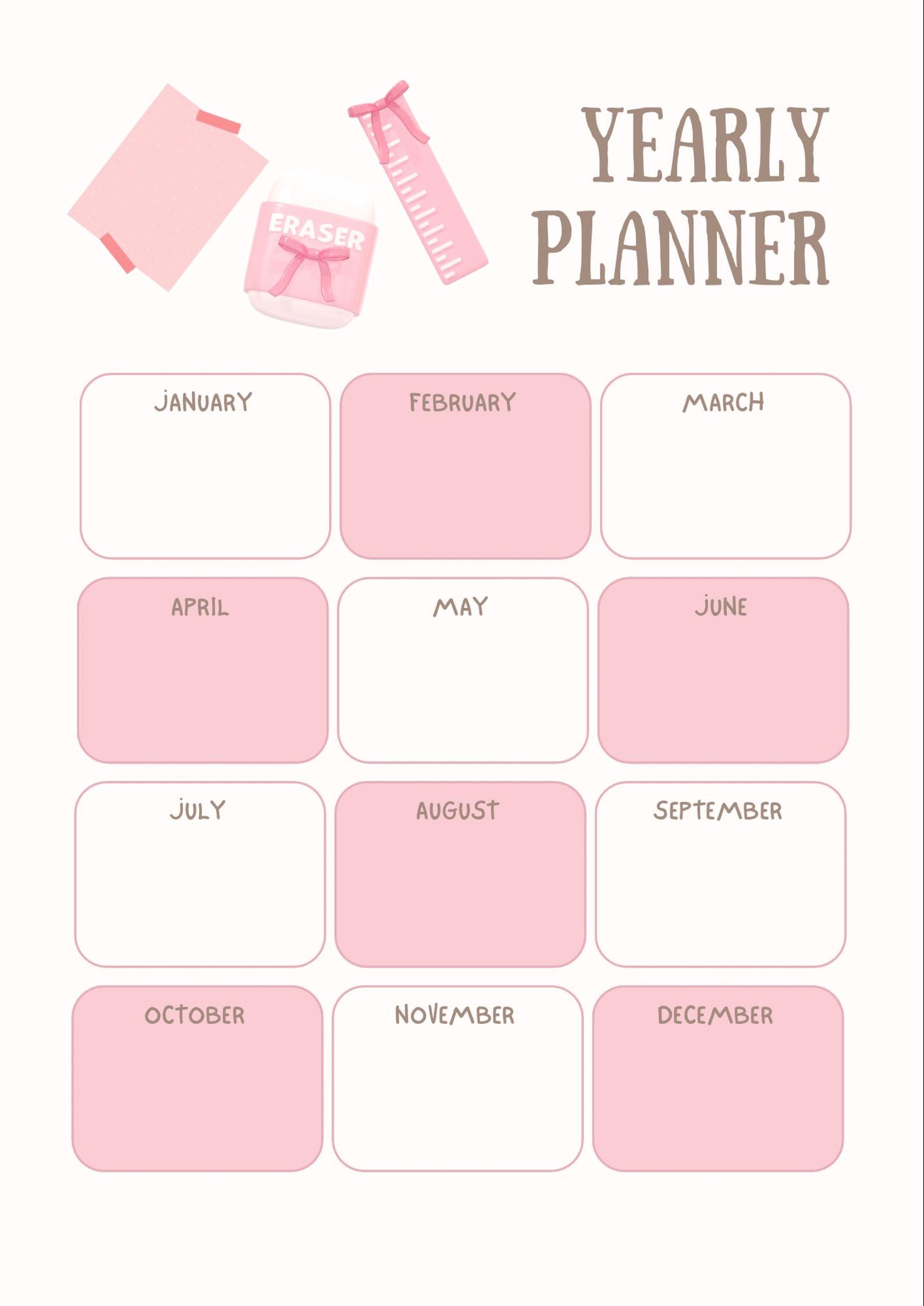 Pink Daily Planner Bundle, 10 Pages Printable Planner, Instant Download ...
