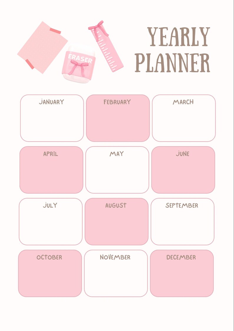 Pink Daily Planner Bundle, 10 Pages Printable Planner, Instant Download ...