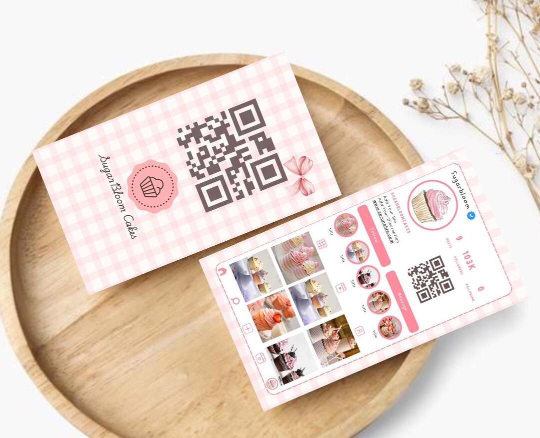 Instagram QR Business Card, Digital Contact Card Template - Etsy