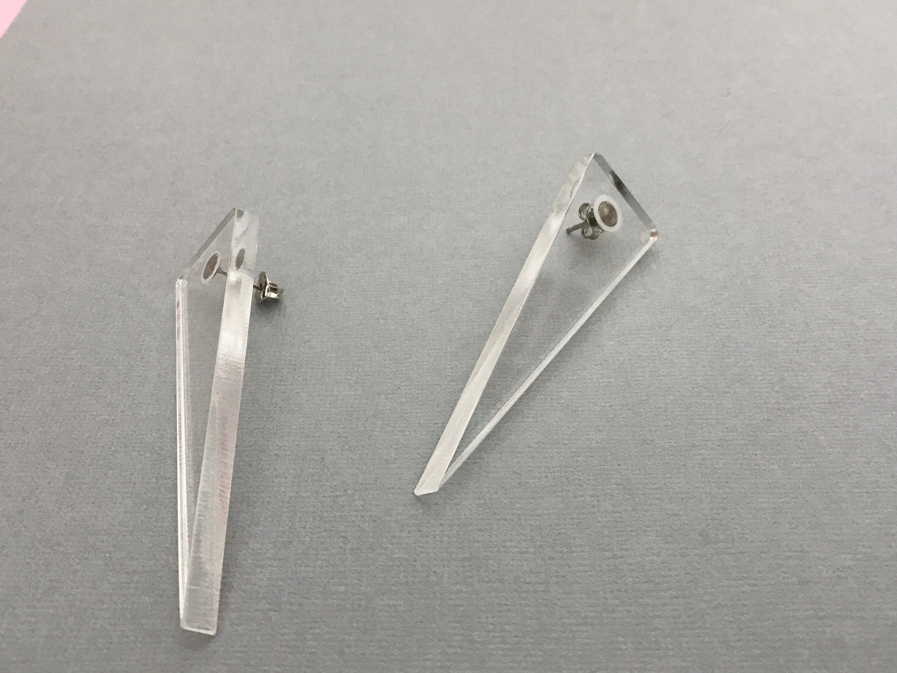 Black Triangle Perspex Earrings Punk Stud Earrings - Etsy Israel
