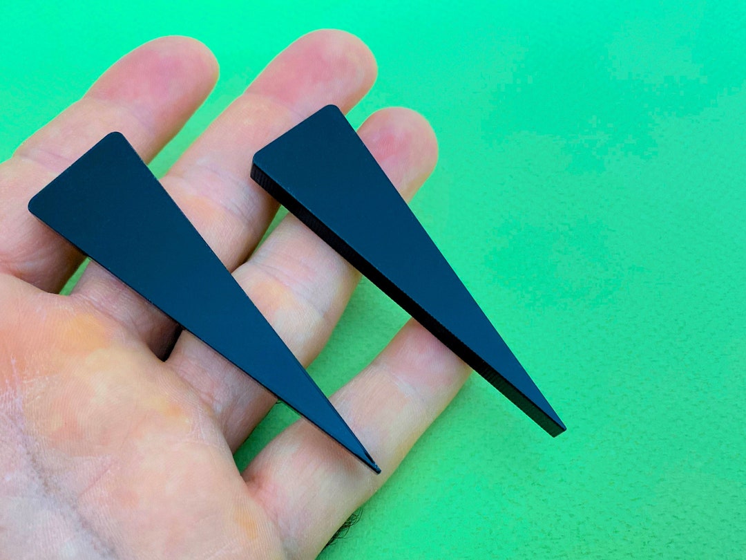 Black Triangle Perspex Earrings Punk Stud Earrings Handmade in Italy by ...