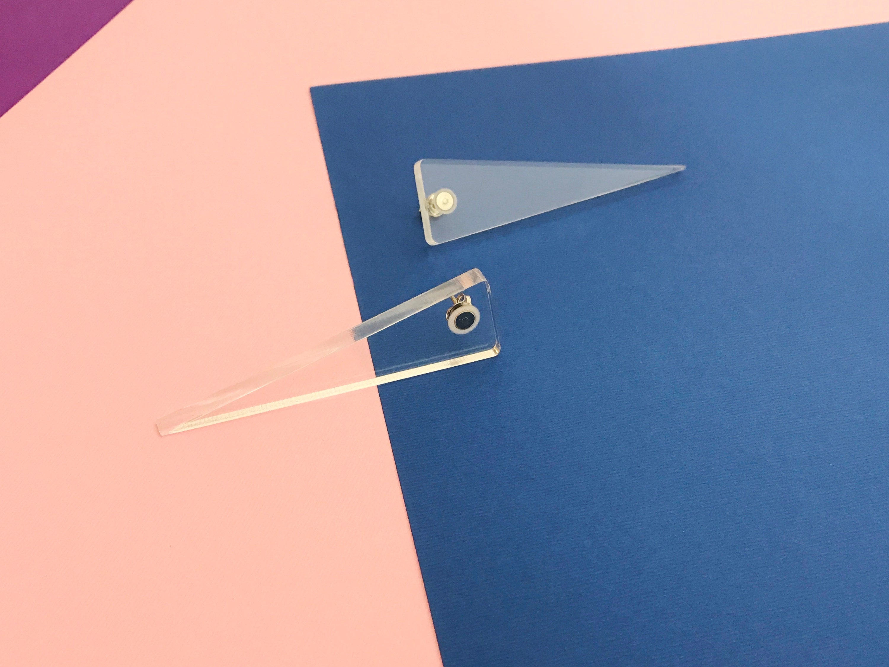 Black Triangle Perspex Earrings Punk Stud Earrings - Etsy Israel