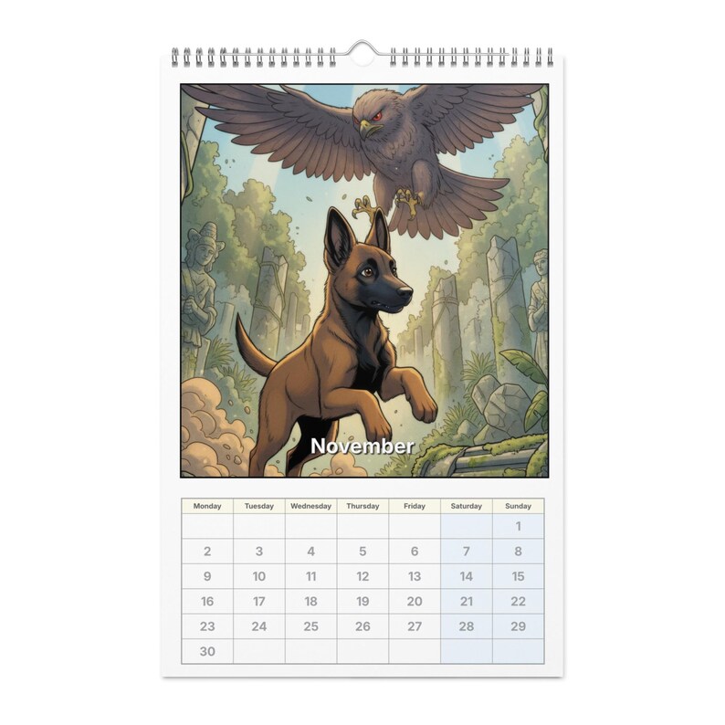 Foxy Malinois – Fantasy & Sci-fi 2026 Wall Calendar (11″×17″) - Etsy