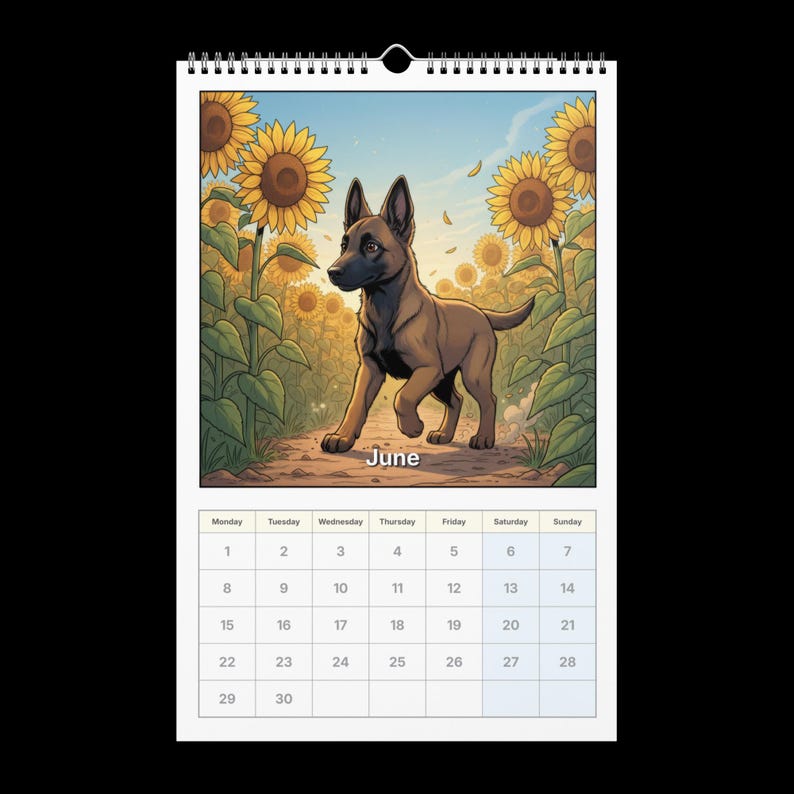 Foxy Belgian Malinois 2026 Printable Wall Calendar | A3 + 11x17 | Dog ...