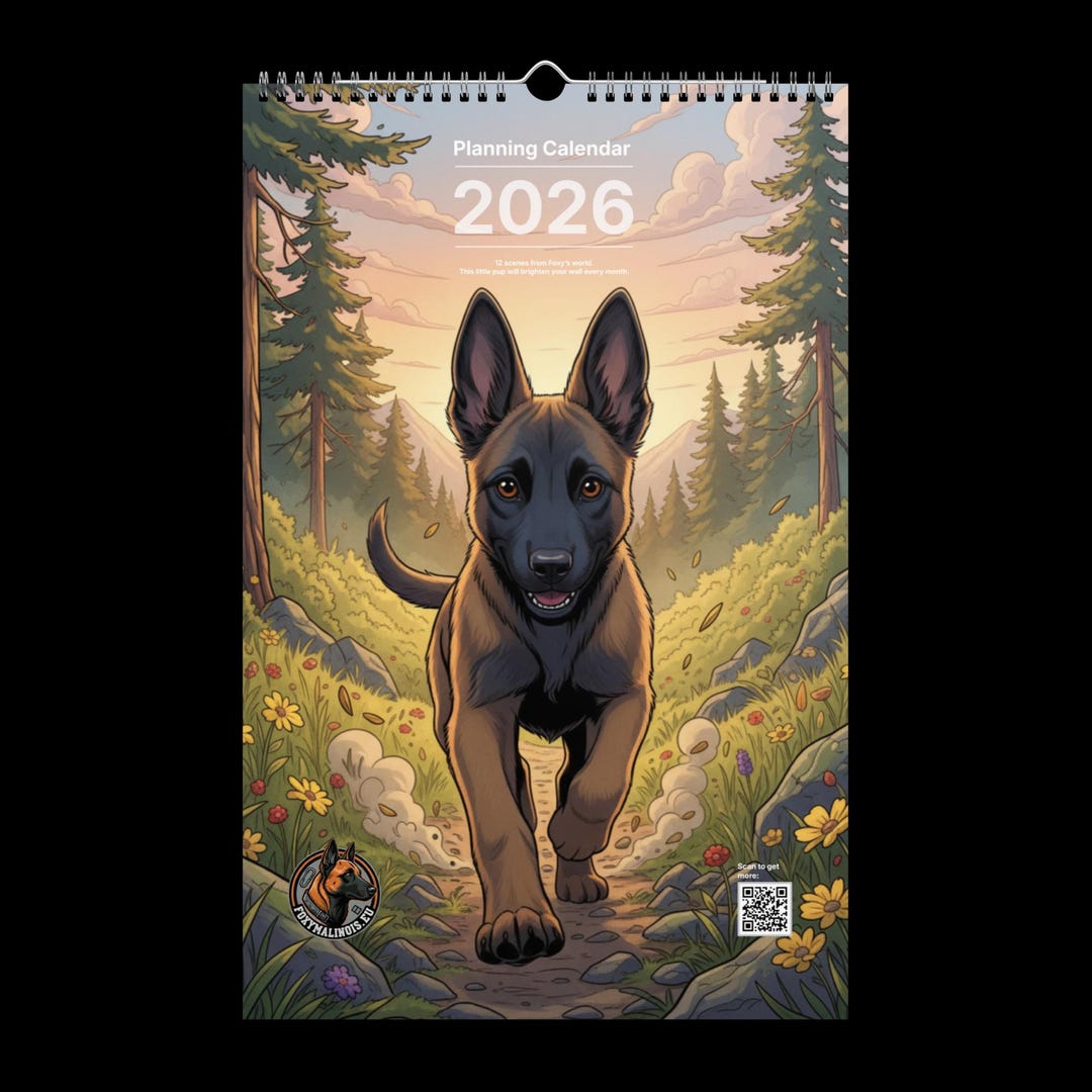 Foxy Belgian Malinois 2026 Printable Wall Calendar | A3 + 11x17 | Dog ...
