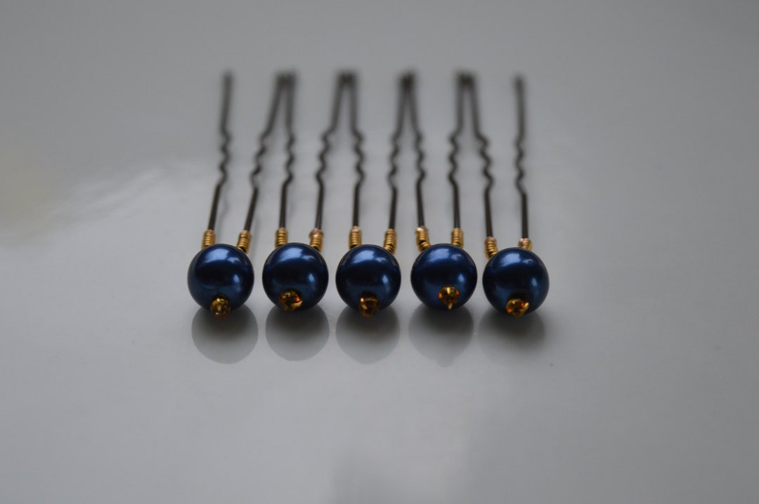 NAVY Hair Pins, BLUE Hair Accessories - Etsy
