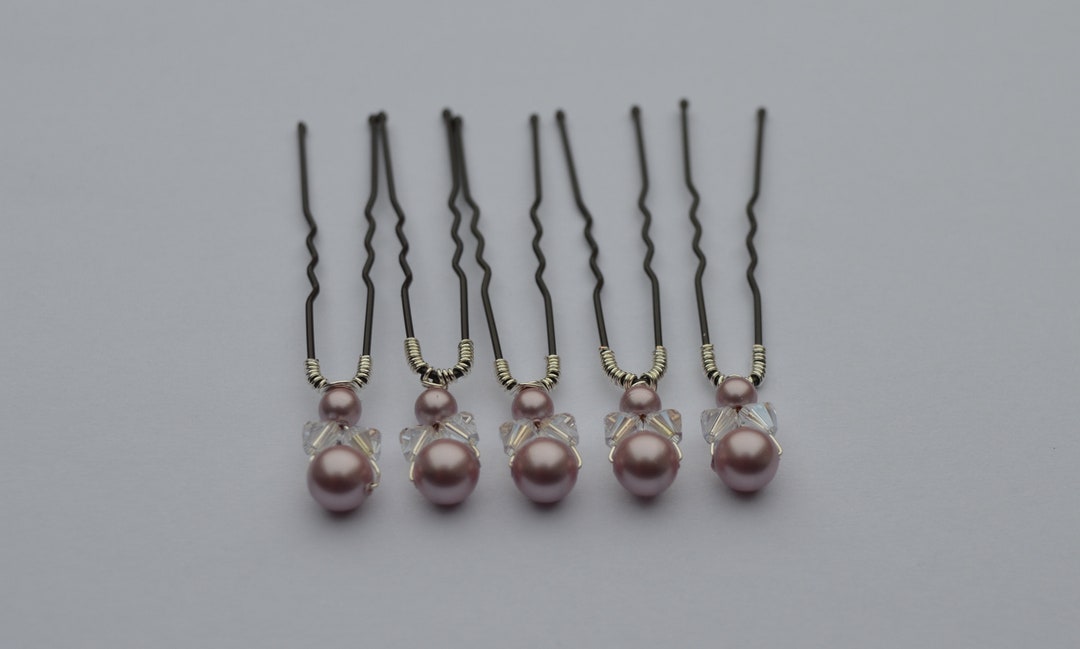 PINK Hair Pins, Wedding, Party, Prom - Etsy