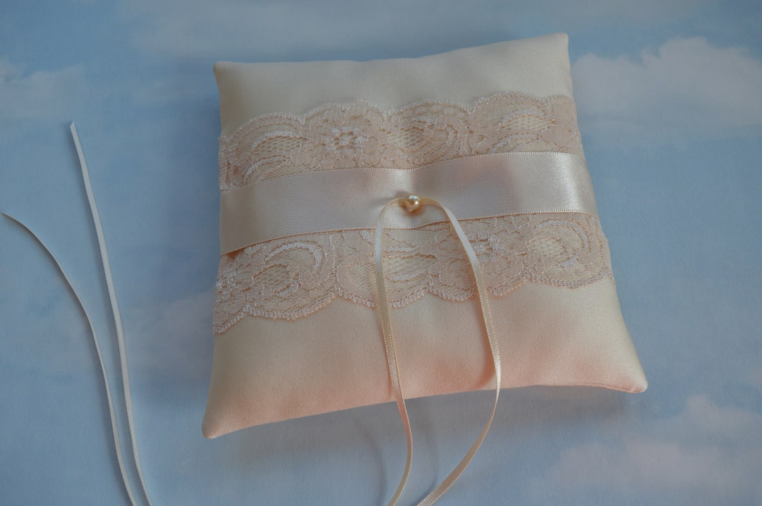 GOLD Ring Pillow, BEIGE Wedding Ring Cushion for Ring Bearer - Etsy