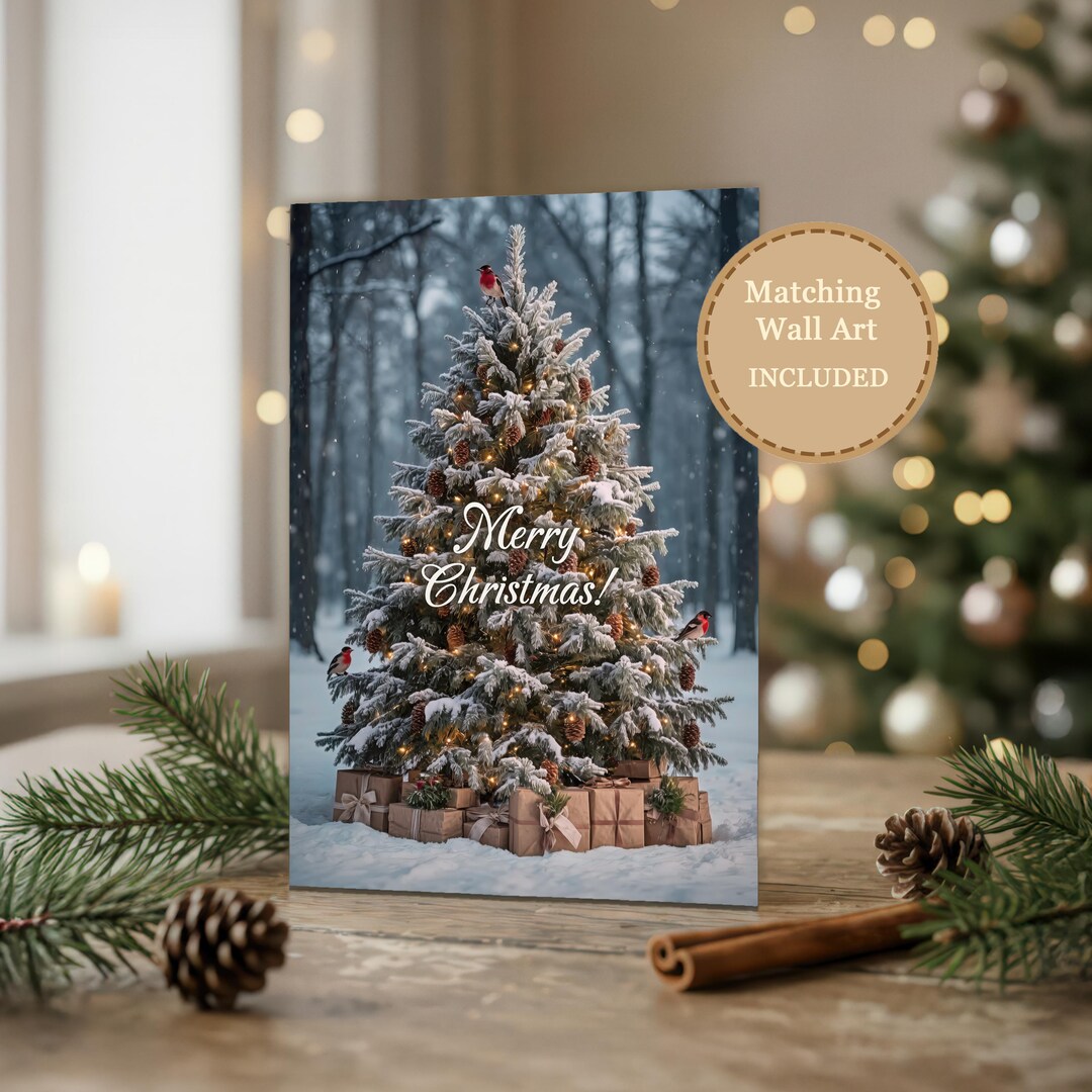 Christmas Tree Card Printable – Christmas Holiday Art (PDF) - Etsy