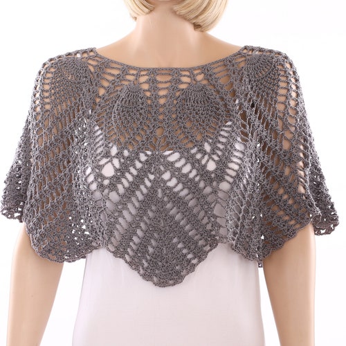 Cape Crochet Pattern Lacy Pelerine Pattern Wedding Shawlette - Etsy