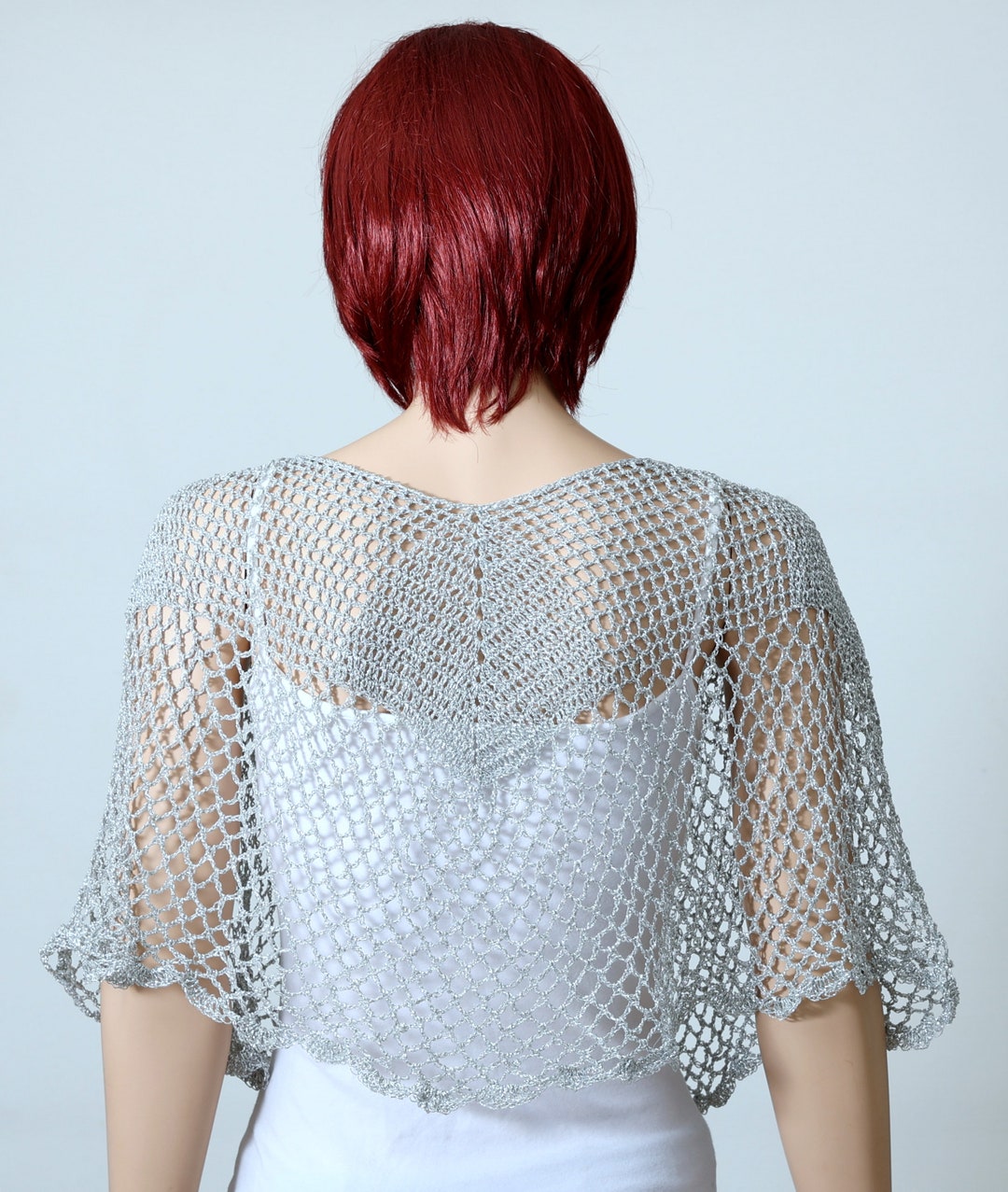 Silver Caplet Pattern Cape Crochet Pattern Shoulder Shawl Lace ...