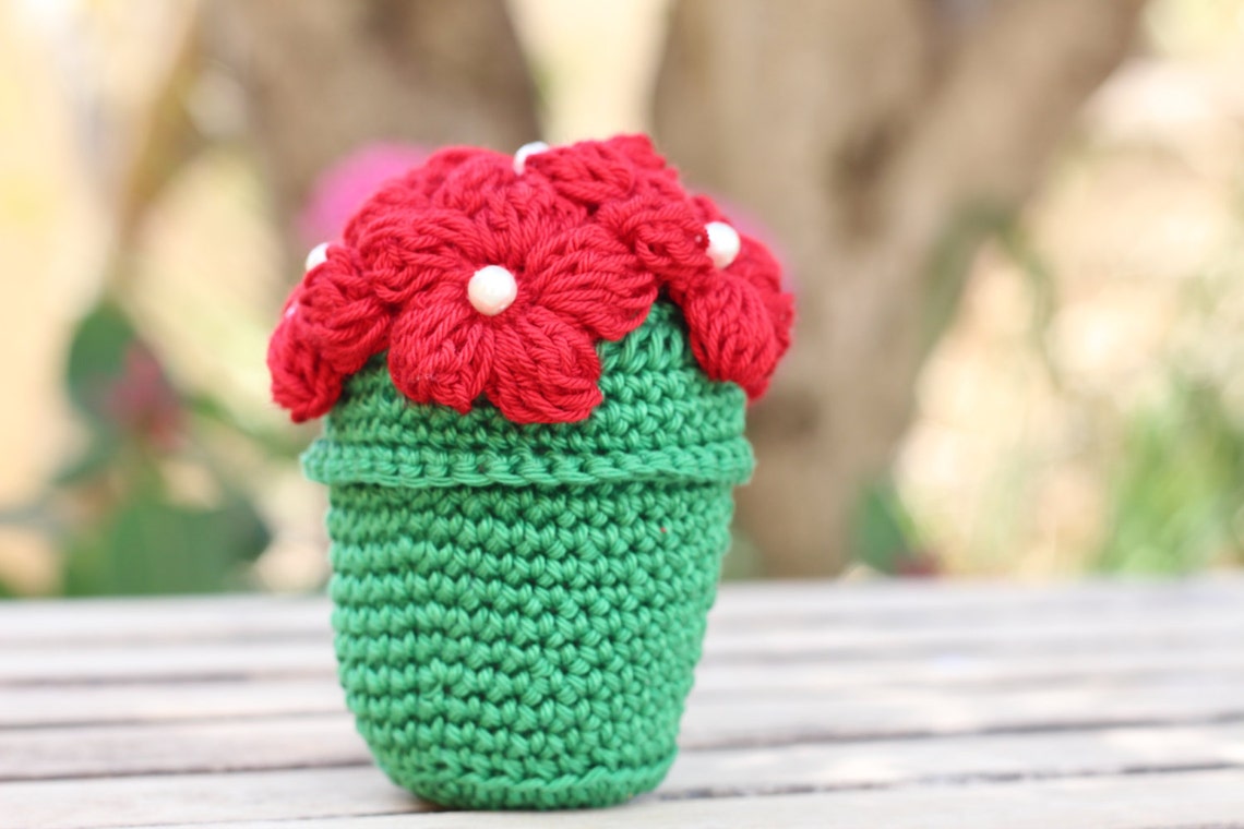 Crocheted Flower Pot Tutorial Amigurumi Flower Pot Pattern | Etsy