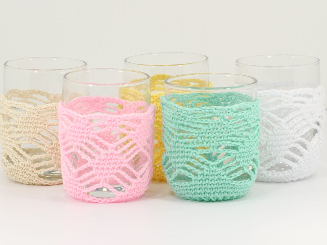 How to Crochet Cozy Glass Cover PDF pattern Candle cozy | Etsy
