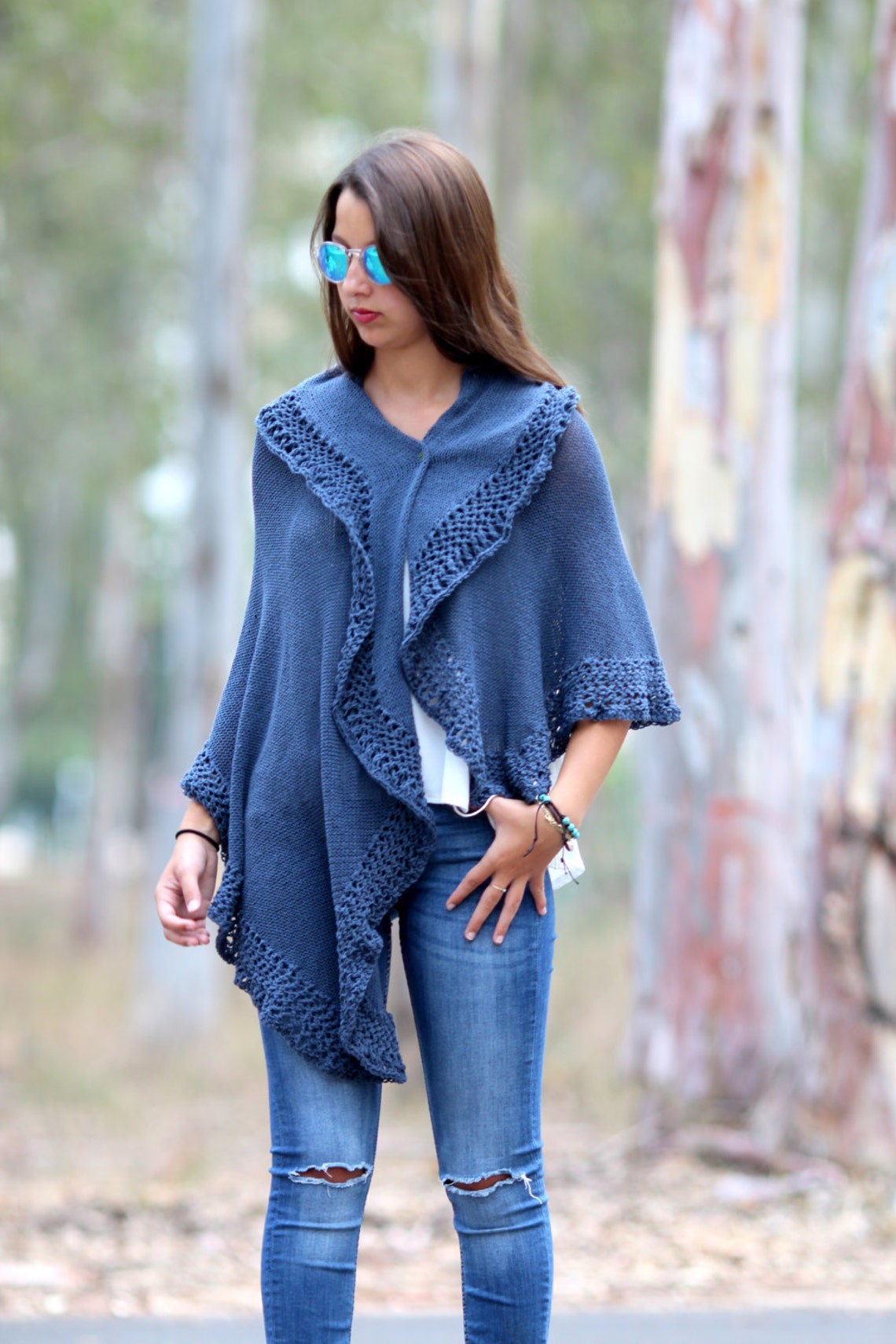 Knit Shawl Pattern Hand Knit Shawl Pattern Women Shawl Tutorial ...