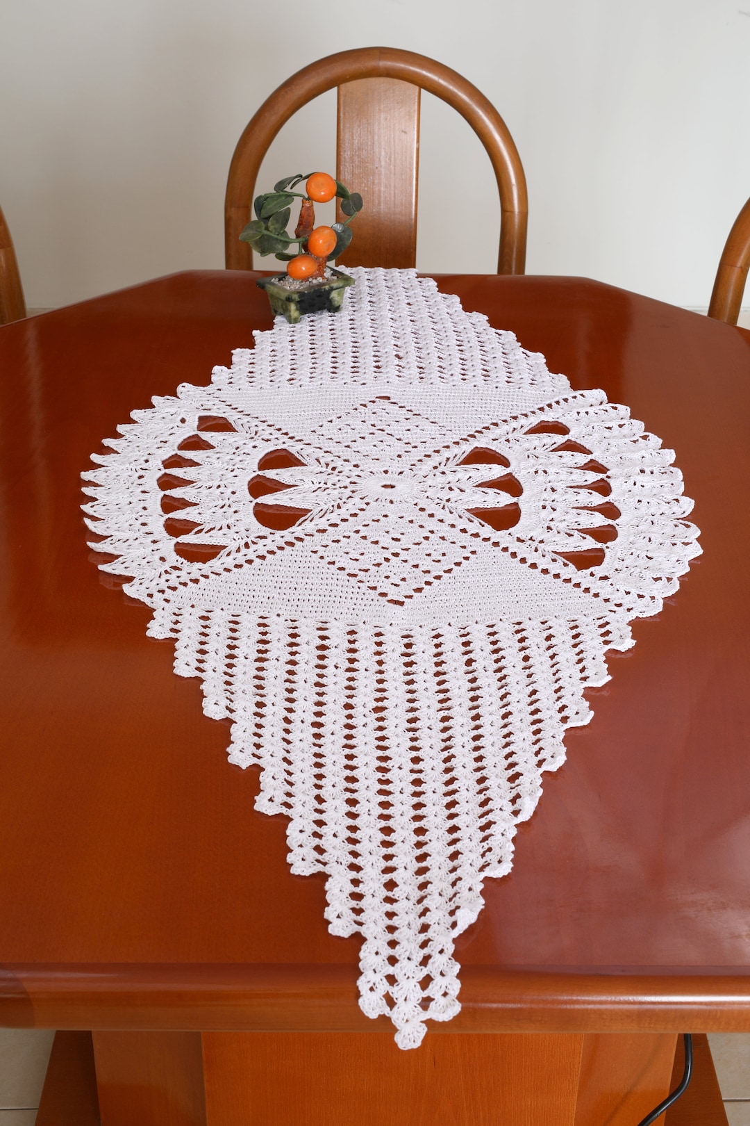 Crochet Table Runner Crochet Table Doily Doily Runner Center Piece Lace ...