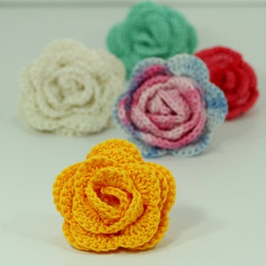 Yellow Rose Flower Crochet PDF Pattern, Handmade Yarn Flower Tutorial ...