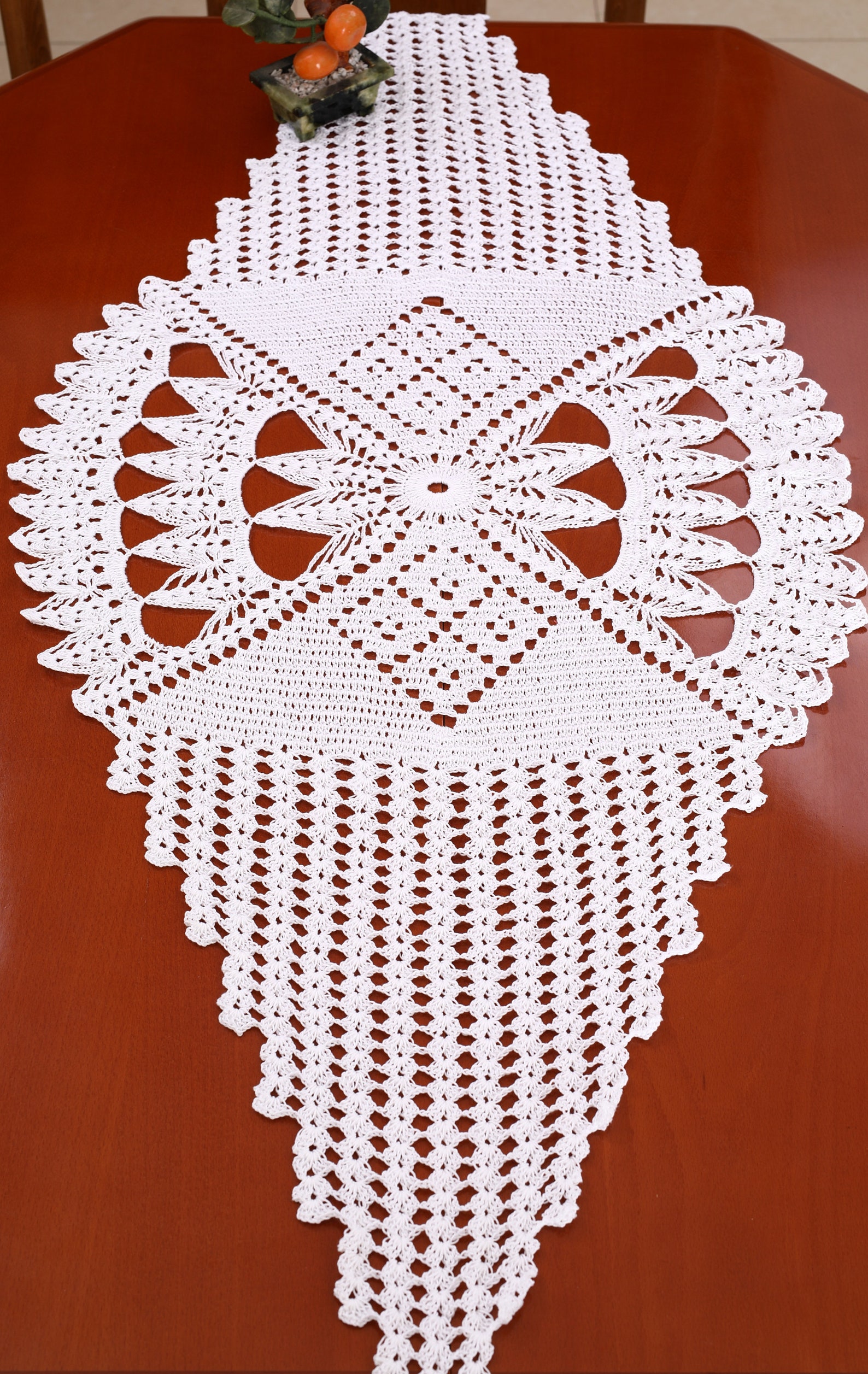 Crochet Table Runner Crochet Table Doily Doily Runner Center | Etsy