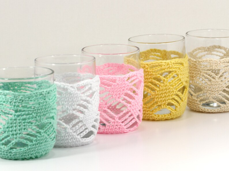 How to Crochet Cozy Glass Cover PDF Pattern Candle Cozy - Etsy