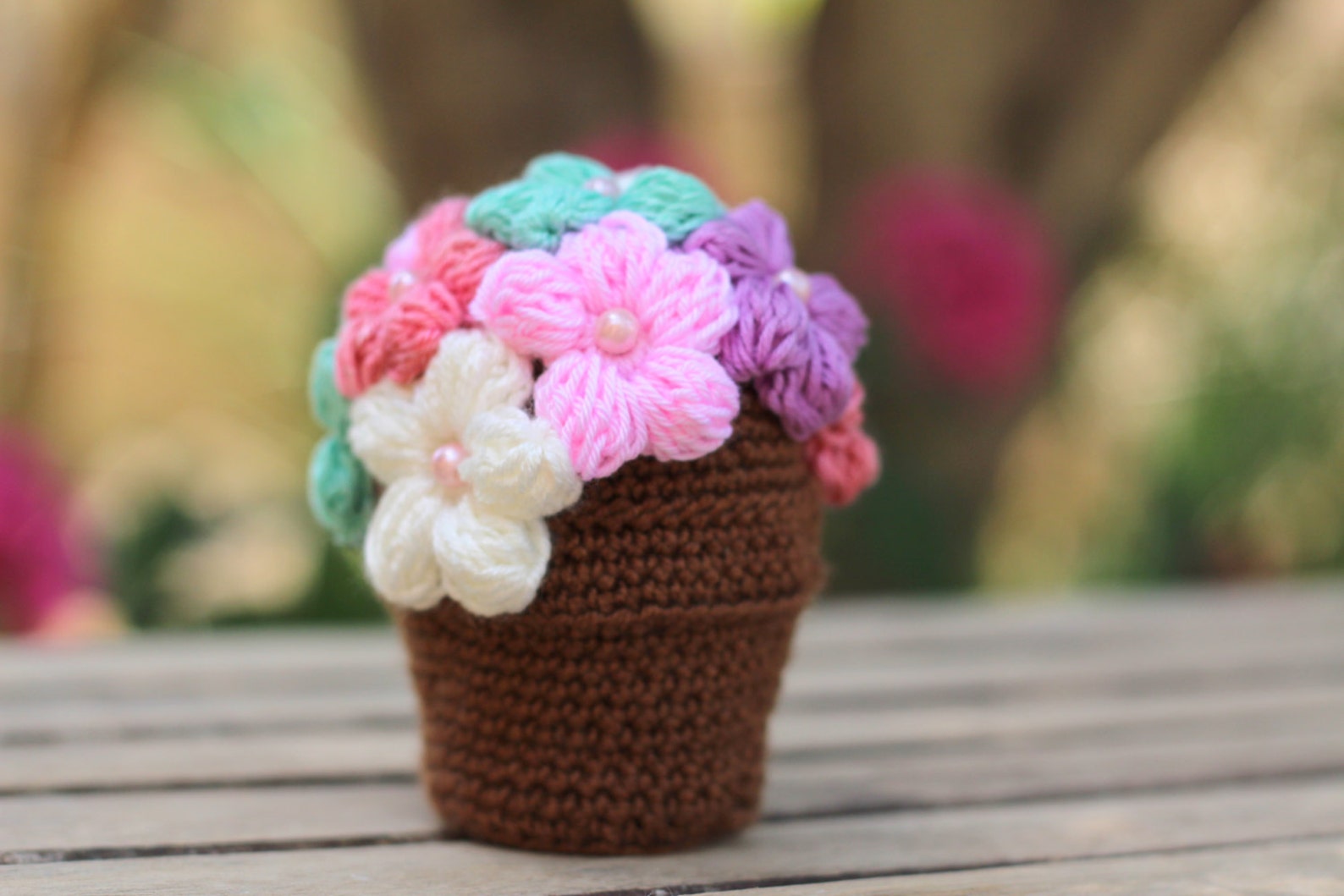 Crocheted Flower Pot PDF Tutorial Hand Crochet Flower - Etsy