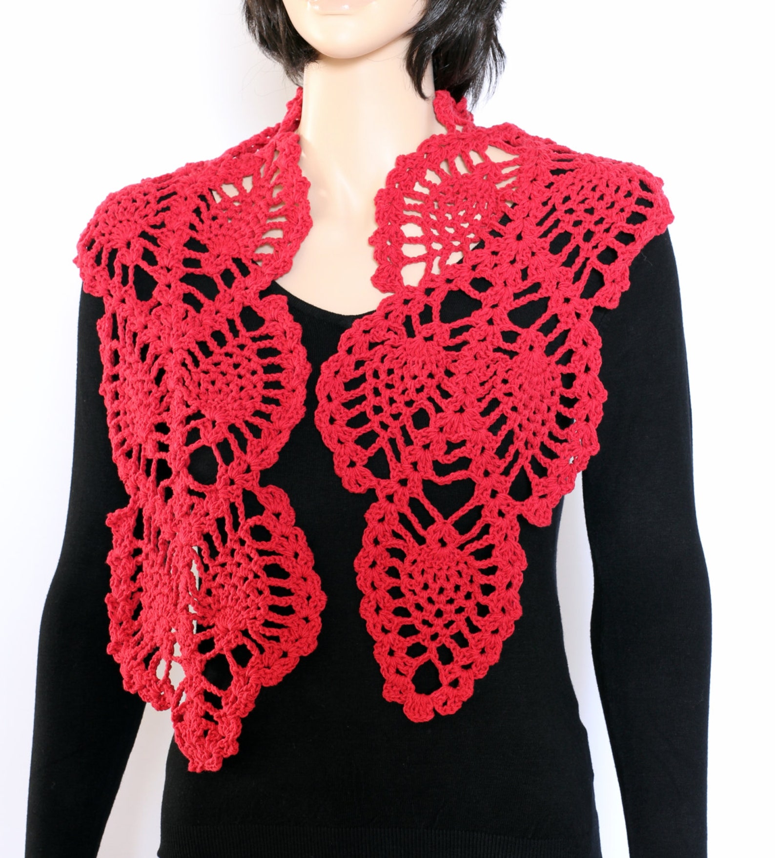 Crochet Scarf Pattern Pineapple Stitch Scarf Pattern Woman's Scarf ...