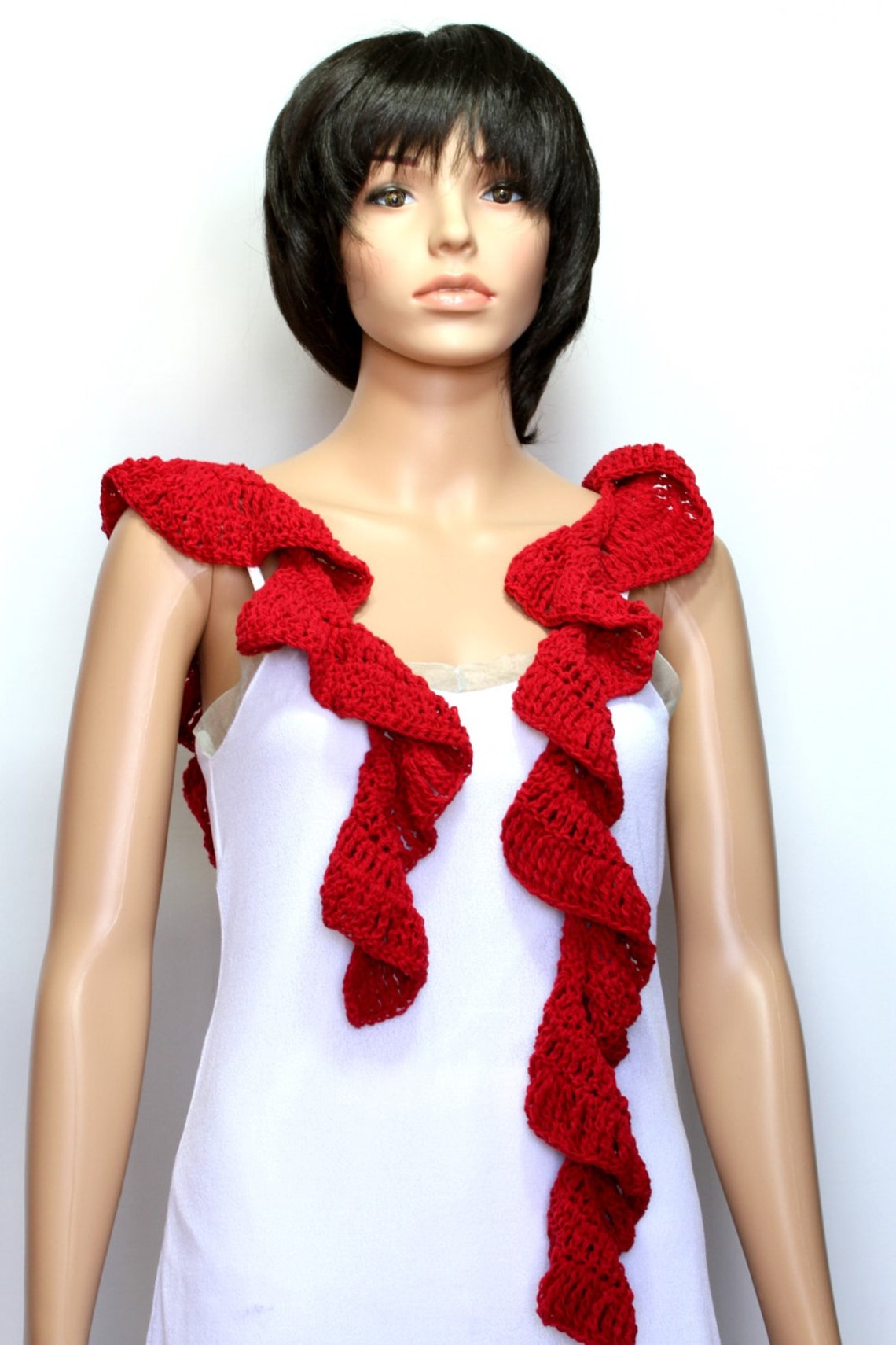 Cascade Scarf Crochet Pattern Ruffle Scarf Tutorial Crochet | Etsy