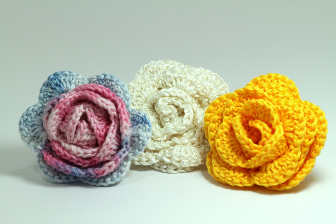 Yellow Rose Flower Crochet PDF Pattern Handmade Yarn Flower - Etsy