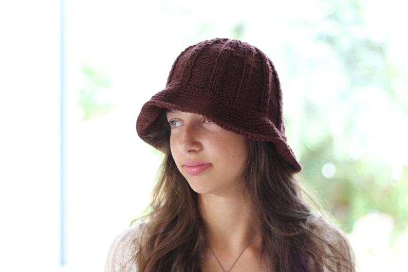 PDF Brown Knitted Crochet Pattern Hat Cap Tutorial - Etsy