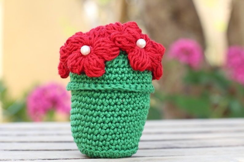 Häkelanleitung Blumentopf, Amigurumi Blumentopf Muster, Einzigartige ...