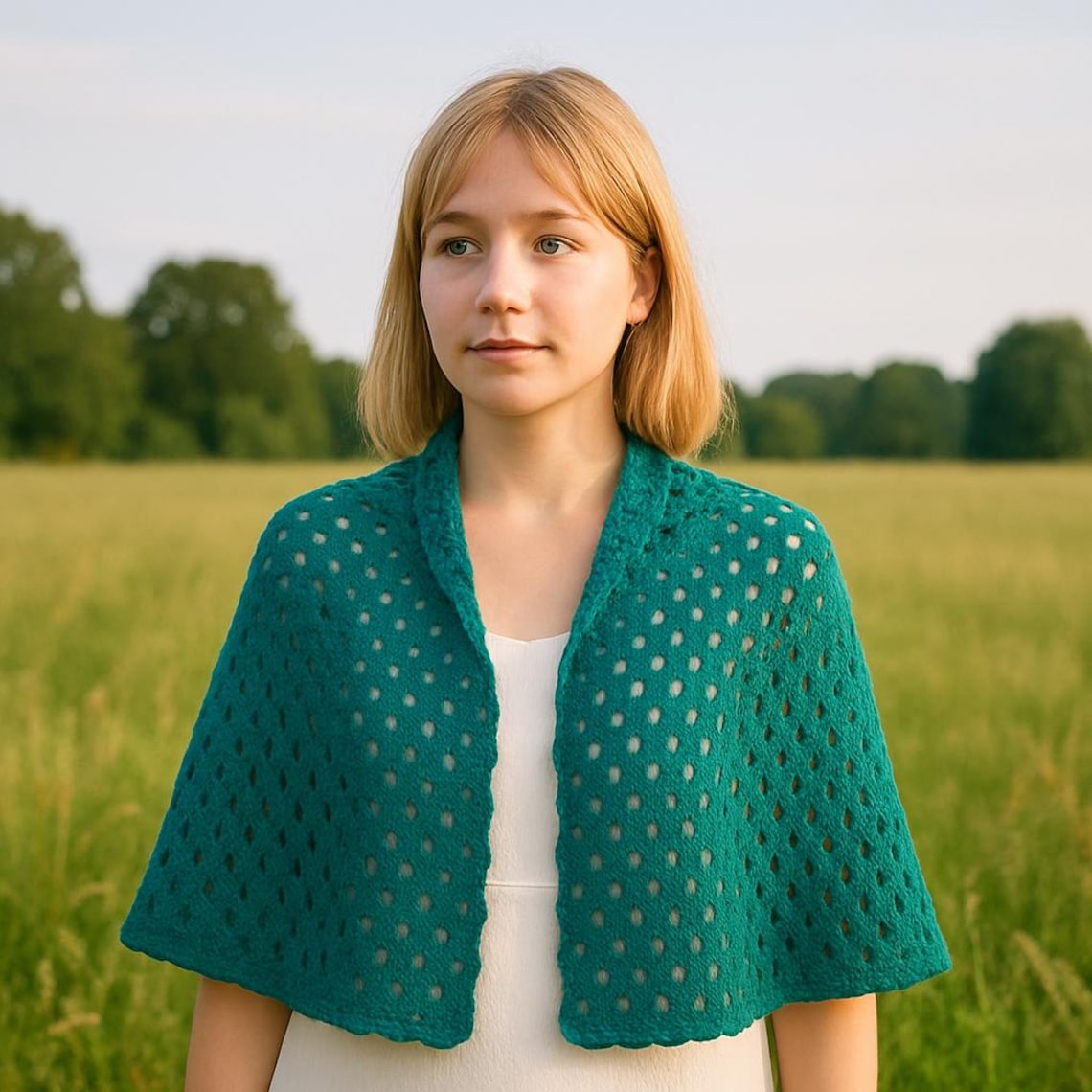 Crochet Capelet Pattern PDF, Easy Crochet Cape Tutorial, Lace Pelerine ...