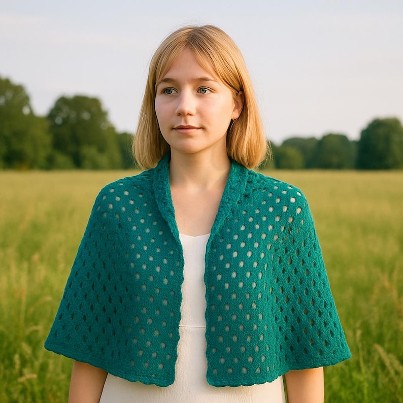 Crochet Capelet Pattern PDF, Easy Crochet Cape Tutorial, Lace Pelerine ...