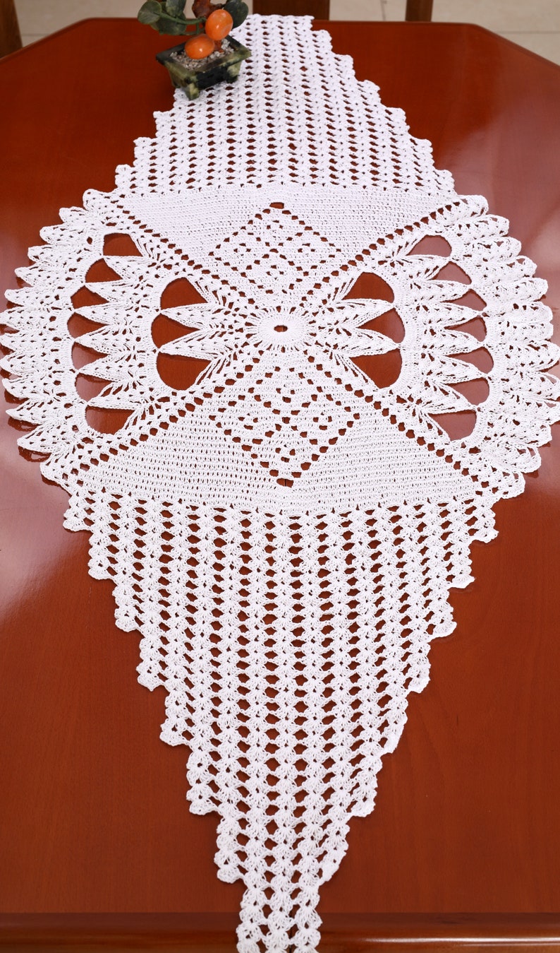 Crochet Table Runner Crochet Table Doily Doily Runner Center | Etsy