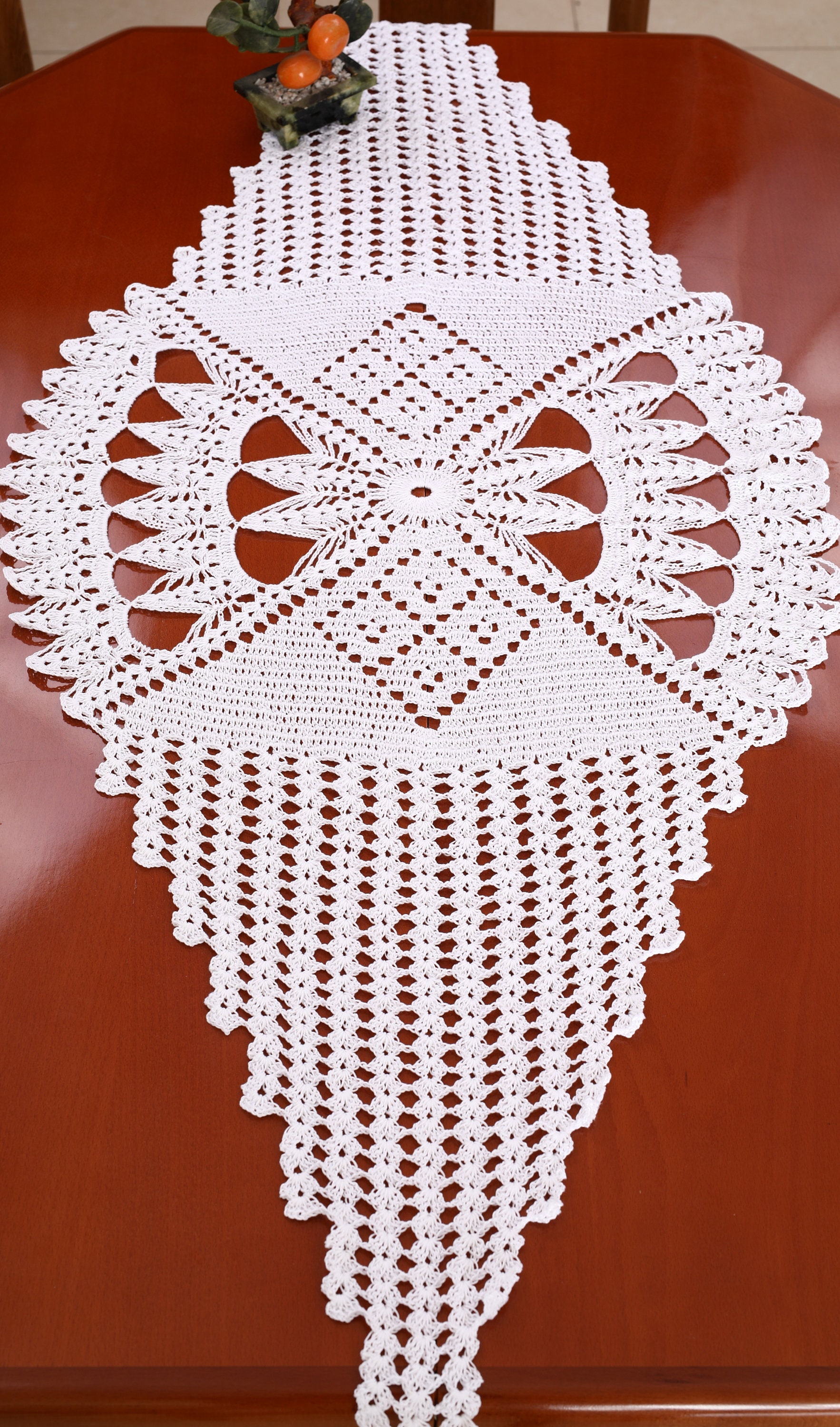 Crochet Table Runner Crochet Table Doily Doily Runner Center | Etsy